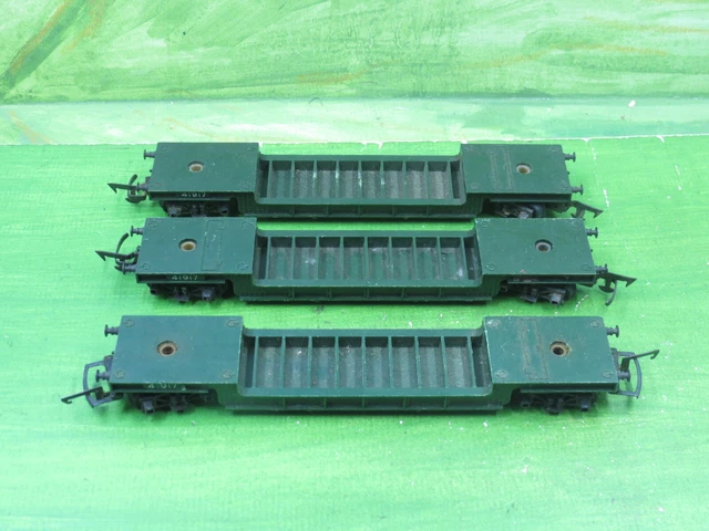 3 X TRIANG Hornby R118 Green bogie well wagons 41917 £15.99 - PicClick UK