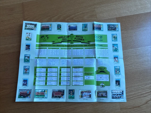 RARE MEXICO 1986 FIFA WORLD CUP Wall Chart Record Planner Stamps Mexico ...
