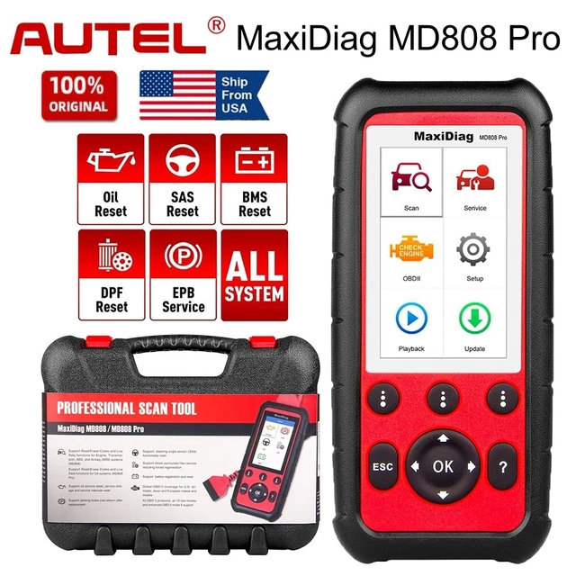 AUTEL MAXIDIAG MD808 Pro Auto Diagnostic Tool OBD2 Scanner ABS EPB SAS ...