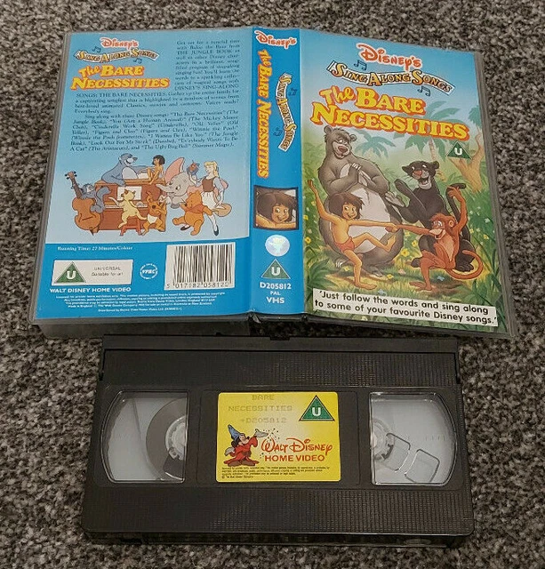Disney Sing Along Songs The Bare Necessities Pal Vhs Video Kids