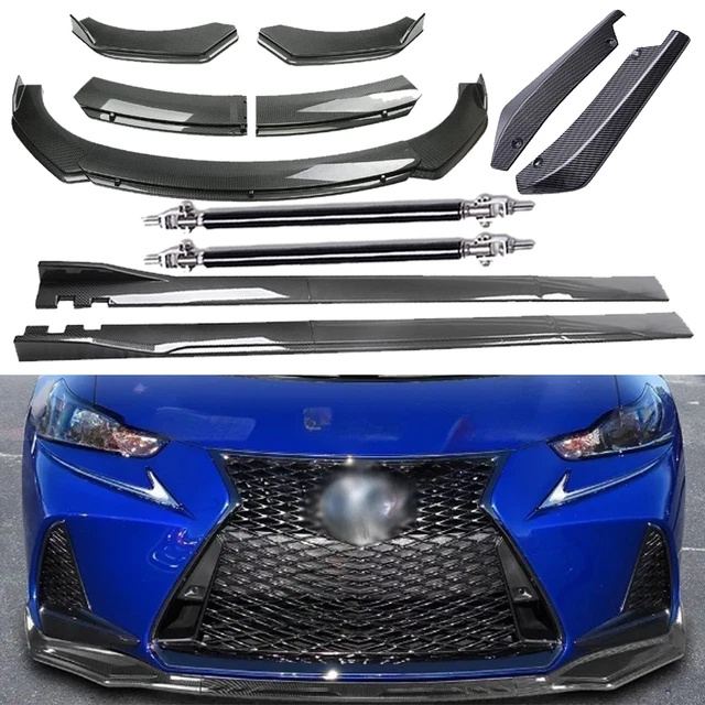 FRONT BUMPER LIP Rear Splitter Spoiler Side Skirt Carbon Fiber For ...
