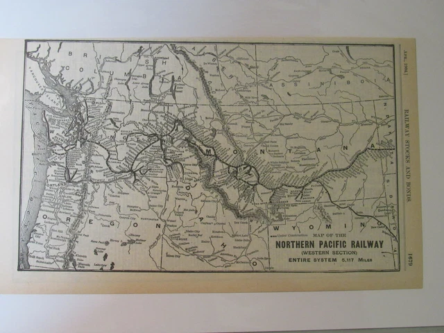 ORIGINAL MAP OF the Northern Pacific Railway (Western Section) ~ 1906 £ ...