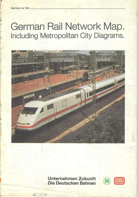 GERMAN RAIL NETWORK Map Including Metropolitan City Diagrams May 1992 £ ...