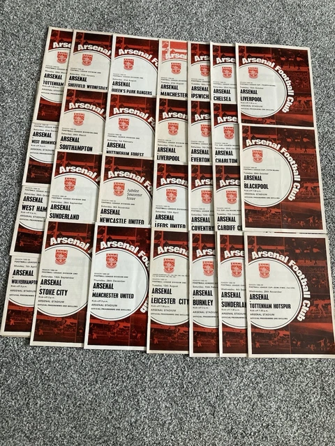 COMPLETE SEASON OF 27 Arsenal Home Programmes 1968-69 Season. £16.13 ...