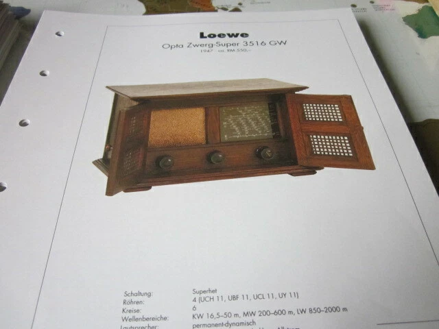 RADIO ARCHIV SCHALTPLAN 1994 Loewe Opta Zwerg Super 3516 GW, 1947 EUR 6 ...
