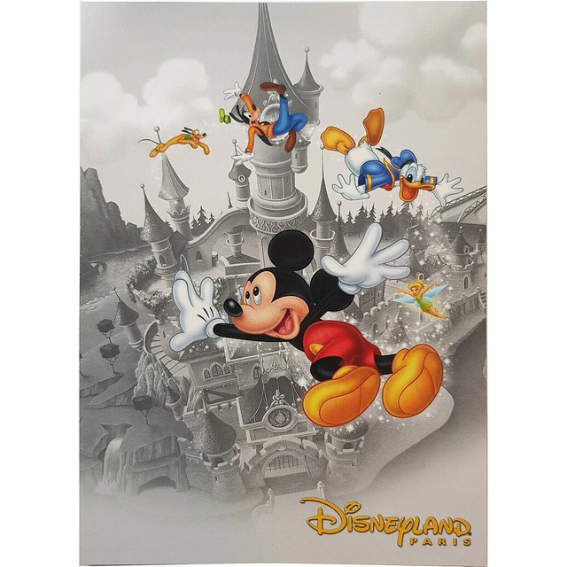 DISNEYLAND PARIS POSTCARD Mickey Mouse Tinkerbell Donald Duck Castle ...