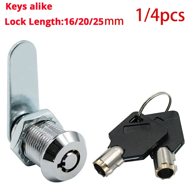 1/4X 16/20/25MM CYLINDER Safe Cam Locks Tool Box Drawer Replacement ...