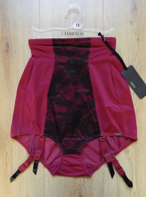 CHARNOS HOURGLASS RED/BLACK Suspenders Waist Nipper Sz 12 Control ...