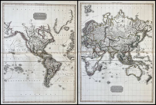 WORLD MAP MAPPEMONDE John Pinkerton Map Engraving 1812 £409.62 ...