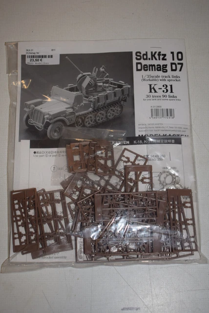 MODELKASTEN K-31 WORKABLE Tracks Ketten Sd.Kfz.10 Demag 1:35 Neu mit ...