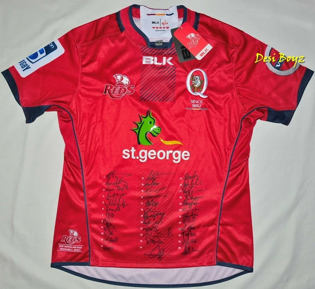 BNWT - QLD Reds Signed Jersey 2016 Queensland Reds Rugby Jersey x 36 ...