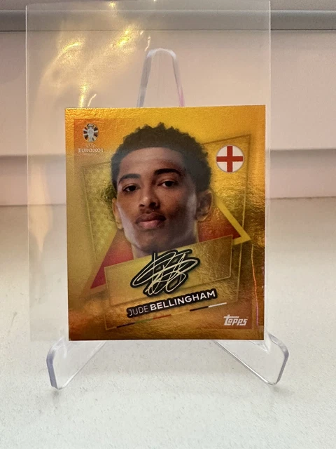 TOPPS UEFA EURO 2024 Sticker JUDE BELLINGHAM Star Player Gold Signature ...