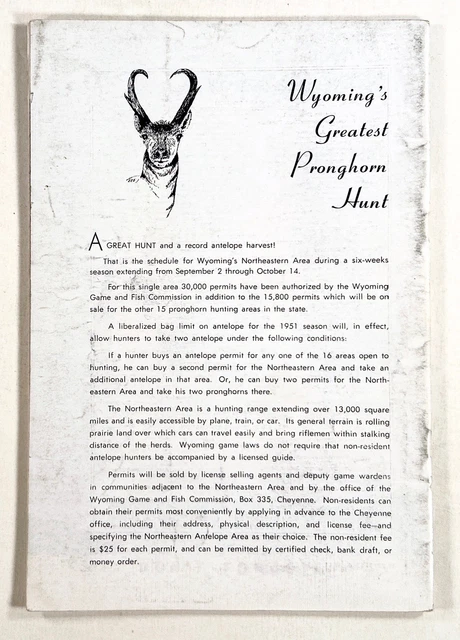 1951 JUN WYOMING WILDLIFE hunting & fishing PORCUPINE sheep fencing ...