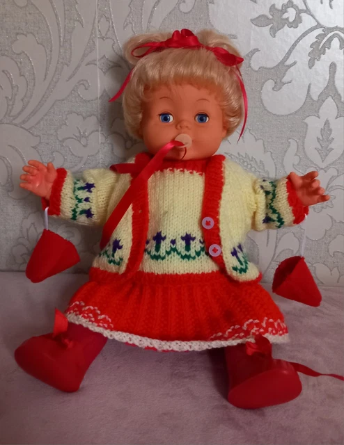 1970'S PALITOY 3/4 eye Tiny Tears Doll with top knot, Made in England £ ...