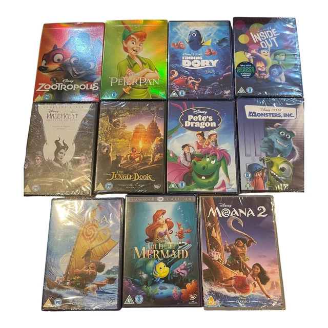 SEALED DISNEY PIXAR DVD Bundle X 11 Finding Dory, Inside Out Peter Pan ...