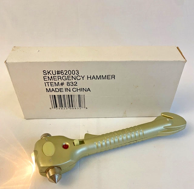 EMERGENCY HAMMER 4 in 1 Auto Safety Tool SOS Break Window Cut Seatbelt ...
