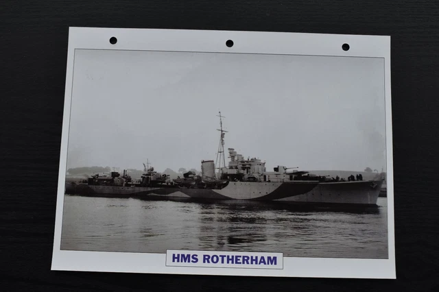 NAVAL DESTROYERS HMS Rotherham 1942 Destroyer Photo Print Maxi Card £1. ...