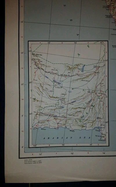1944 US ARMY Map "Road Map of India" AMS 5206 £158.07 - PicClick UK