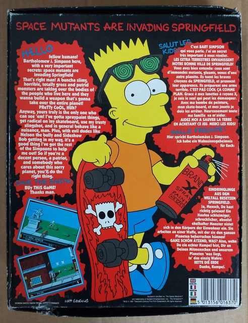 JEU COMMODORE AMIGA THE SIMPSONS BART VS.THE SPACE MUTANTS de chez ...