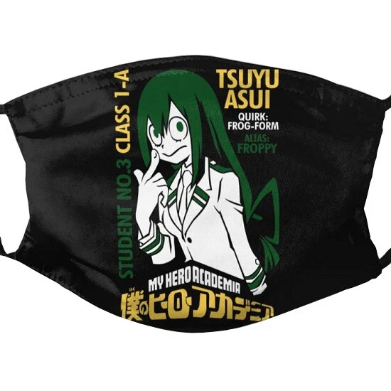 MY HERO ACADEMIA Froppy (Tsuyu Asui) Adjustable Face Mask / Face ...