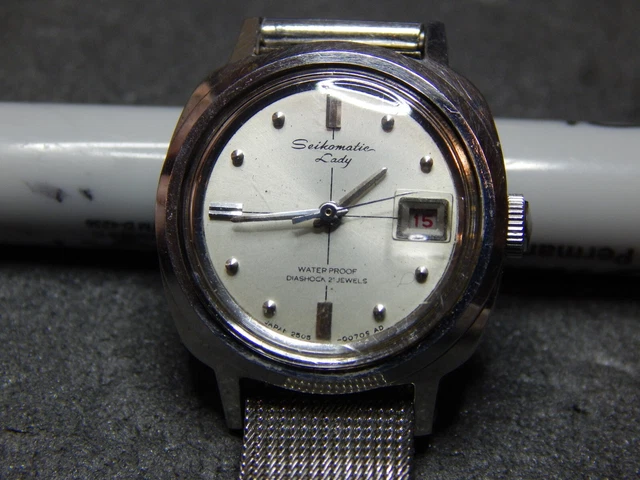 VINTAGE SEIKO WATCH Seikomatic seiko matic lady diashock 2505-7030 ...