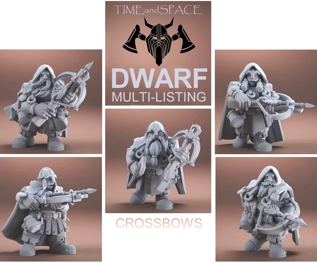 28MM SCALE FANTASY : DWARF (Crossbow) MULTI-LISTING : 3D Printed Resin ...
