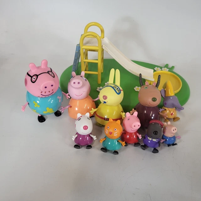 PEPPA PIG PLAYGROUND Slide Playset With 10 Figures Bundle £19.99 ...
