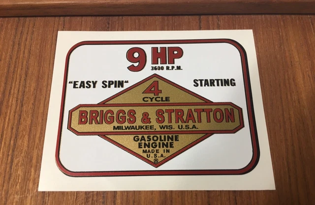 BRIGGS STRATTON 9-HP Engine Decals set Winco Generator Cast Iron 1964 ...