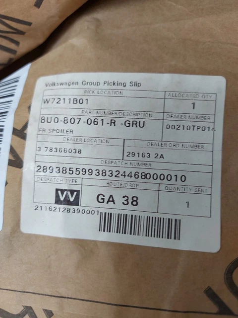 NEW GENUINE AUDI Q3 8U Front Bumper Spoiler 8U0807061R Gru ...