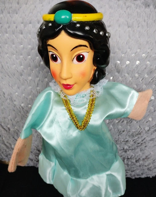 VINTAGE DISNEY ALADDIN Jasmine Hand Puppet/ Theatre, Rubber Vinyl Head ...