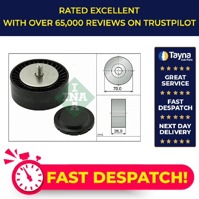 AUX BELT IDLER Pulley fits BMW 320D E90, E91 2.0D 04 to 12 Guide ...