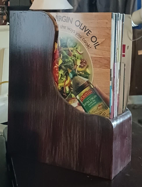 DECORATIVE ~ WOODEN Executive Desk Magazine Table Top Organizer ...