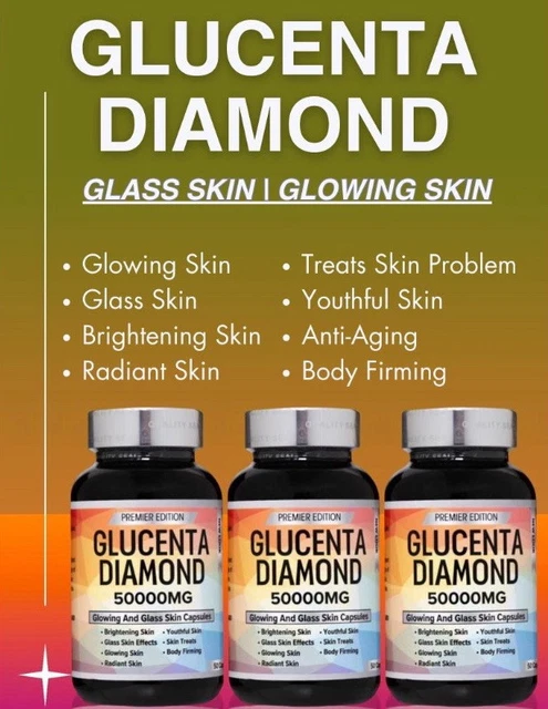1 JAR GLUCENTA Diamond Glutathione whitening Supplement PREMIER EDITION ...