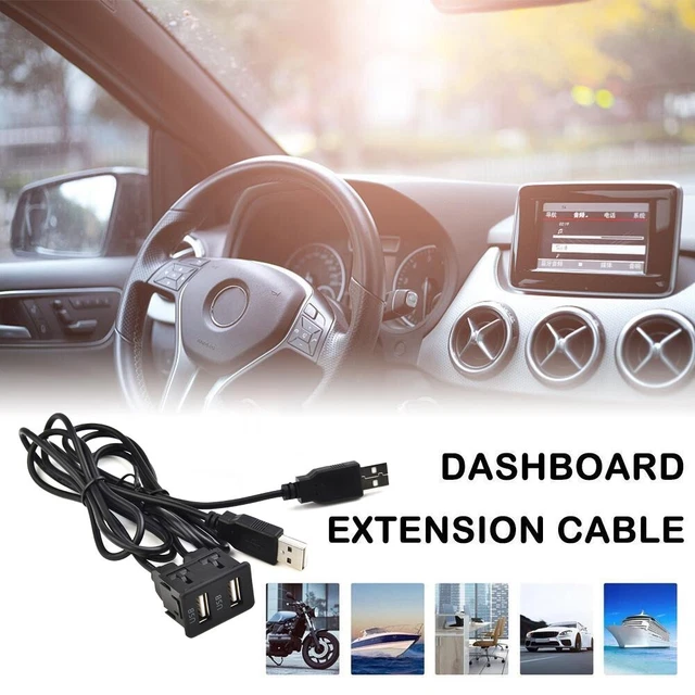 150 CM CAR Dash Flush Mount AUX Port Panneau Double Extension USB Adaptateur Câ EUR 13,32 ...