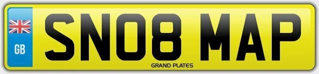 MAPS SNOB NUMBER Plate Sn08 Map Cherished Car Reg Mappin Mappen Mapper ...
