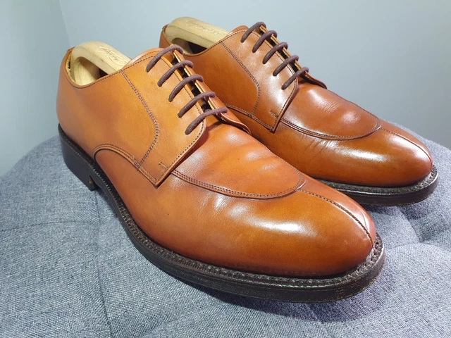 CHURCHS 'DARTMOOR' DERBY Shoes Brown Tan Leather Uk 9F Mens Split Toe £ ...