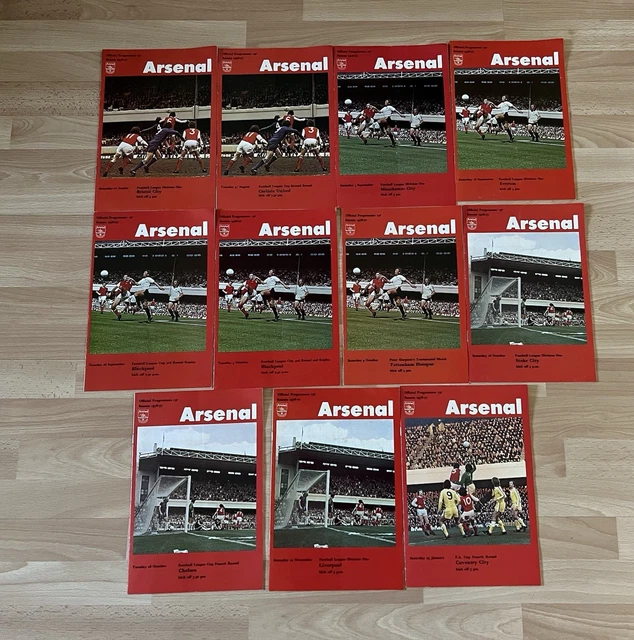 ARSENAL FOOTBALL PROGRAMMES 1976-77 Set Of 11 Joblot Bundle 1976 1977 £ ...