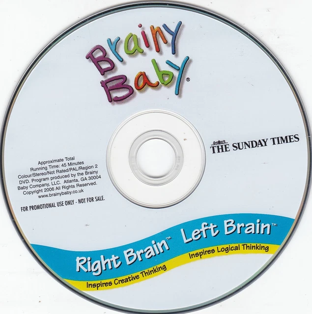 BRAINY BABY RIGHT Brain Left Brain ( UK THE SUNDAY TIMES Newspaper DVD ...