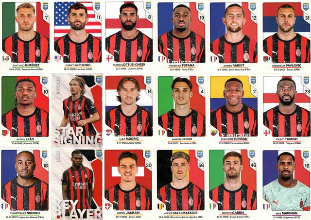 PANINI FIFA 365 2026 All 18 Stickers Team AC Milan £4.33 - PicClick UK