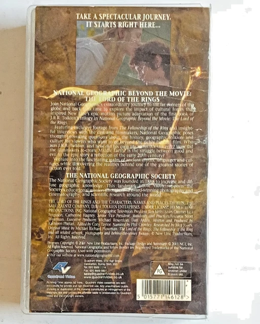 THE LORD OF the Rings beyond the movie VHS National Geographic video ...