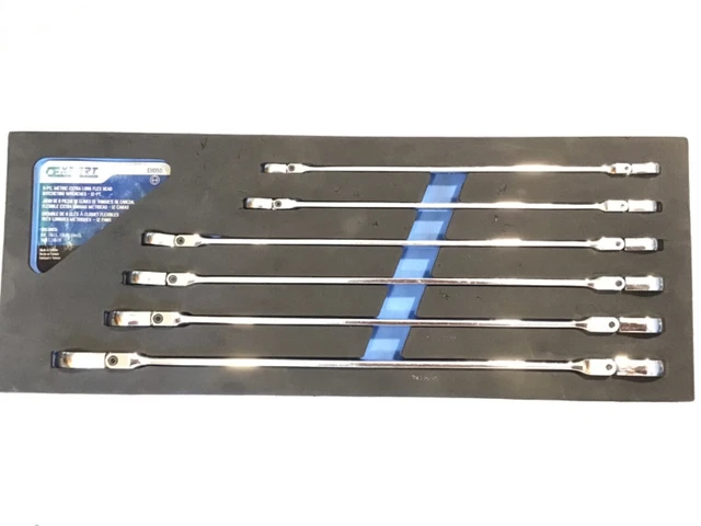 MAC TOOL EXPERT 6Pc Metric Long Flex Head Ratchet Wrench Set W/Foam ...