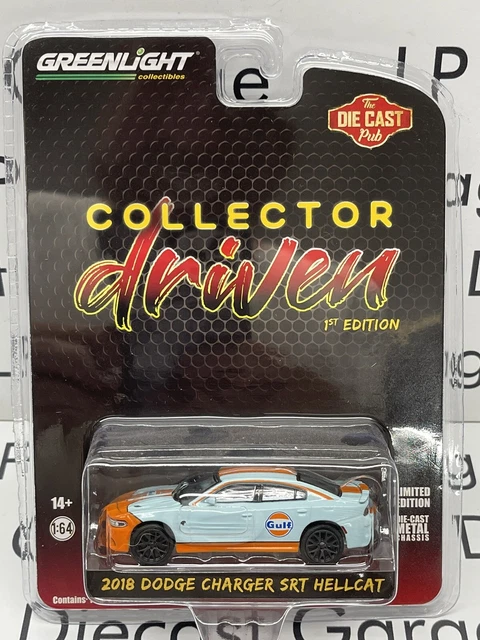 GREENLIGHT 2018 DODGE Charger SRT Hellcat exclusif Gulf propre 1:64 moulé sous pression NEUF EUR ...