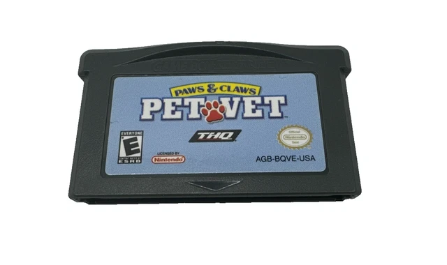 NINTENDO GAMEBOY ADVANCE Game - Paws And Claws Pet Vet (Nintendo/THQ ...