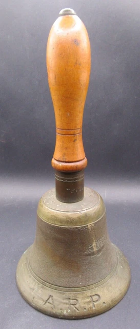 W.W.2 AIR RAID Precautions (A.r.p) Brass Bell With Wooden Handle ...