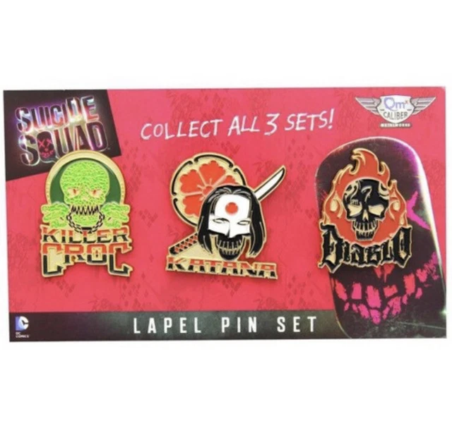 SUICIDE SQUAD LAPEL Badge Set Killer Croc, Katana & Diablo @ Amazon £51 ...
