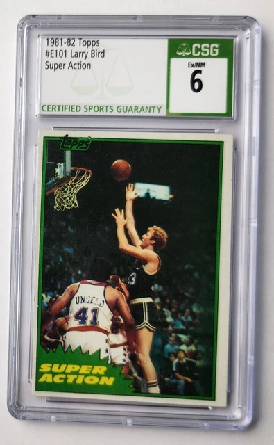 1981-82 TOPPS BASKETBALL Super Action #E101 LARRY BIRD Celtics CSG 6 EX-NM EUR 30,52 - PicClick FR