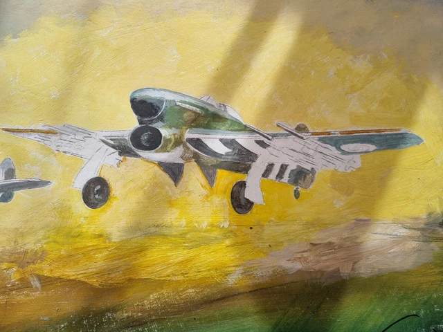 WW2 OIL PAINTING by Tom Neil RAF Battle of Britain pilot: D-Day Typhoon ...