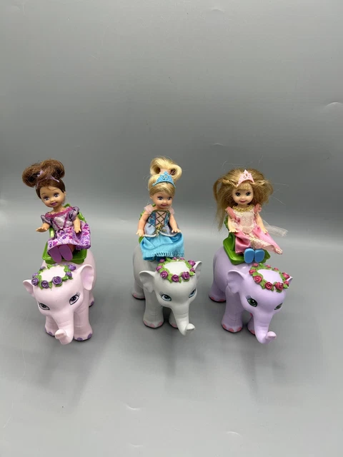 BARBIE ISLAND PRINCESS Shelly & Kelly Dolls x 3 & Tika Elephant 2007 ...