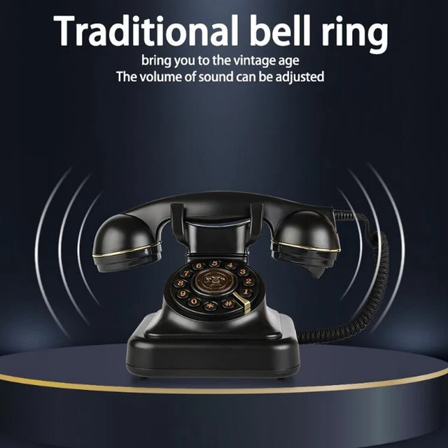 VINTAGE LANDLINE PHONE Old Fashioned Disc Button Retro Corded Telephone ...