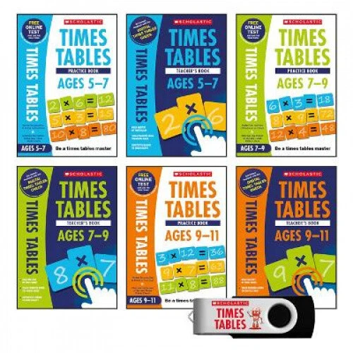 NATIONAL CURRICULUM TIMES Tables Classroom Pack (6 books + USB) by Tim ...